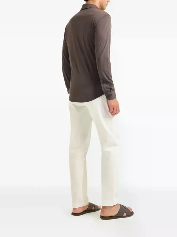 Orlebar Brown Sebastian Long-sleeve Merino-wool Polo Shirt - Brown