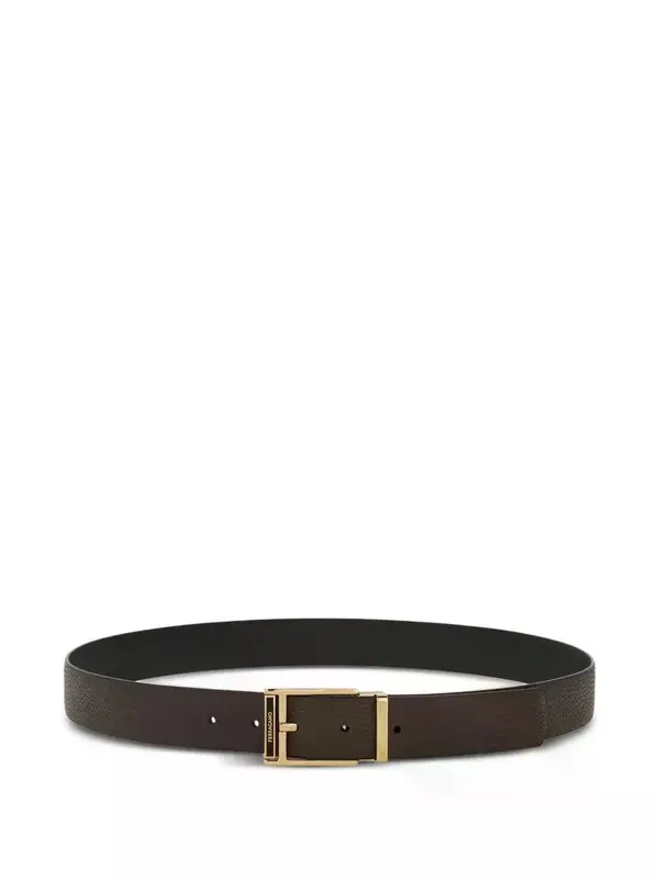 FERRAGAMO Reversible Square-buckle Belt - Brown