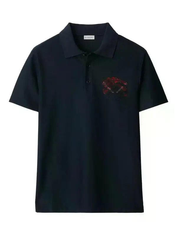 Burberry Equestrian Knight-check Polo Shirt - Blue