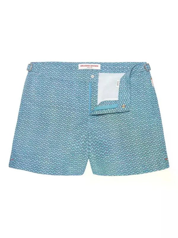 Orlebar Brown Setter Riptide Wave-print Swim Shorts - Blue