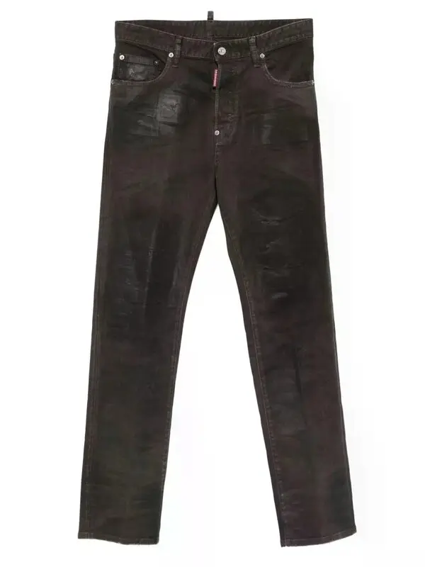 Dsquared2 Leatherette Faded Patchwork Jeans