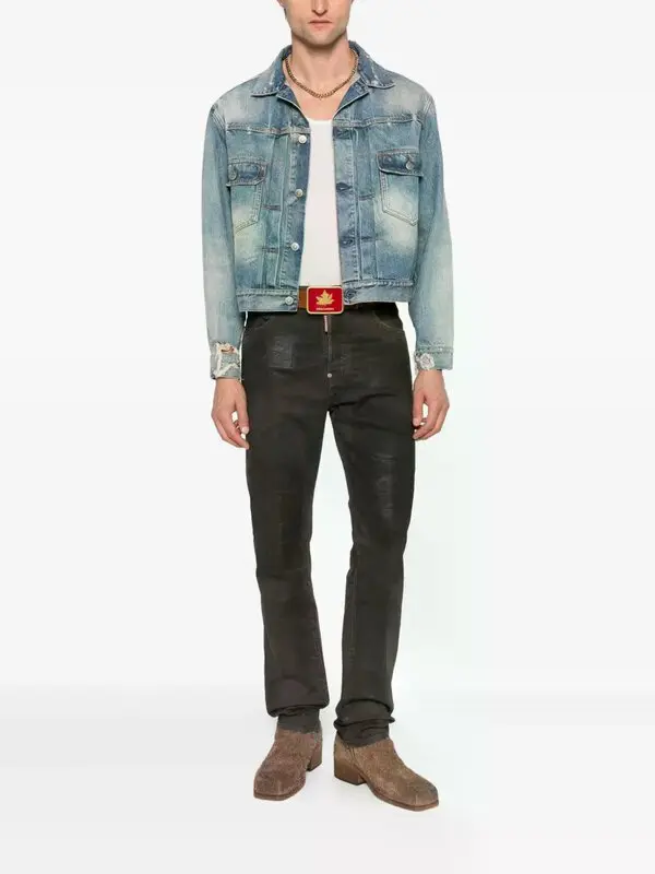 Dsquared2 Leatherette Faded Patchwork Jeans