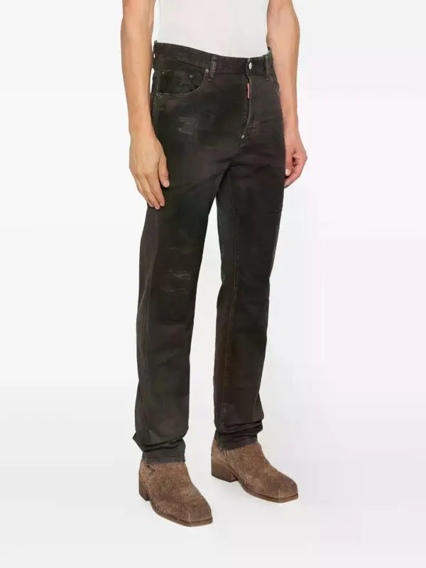 Dsquared2 Leatherette Faded Patchwork Jeans