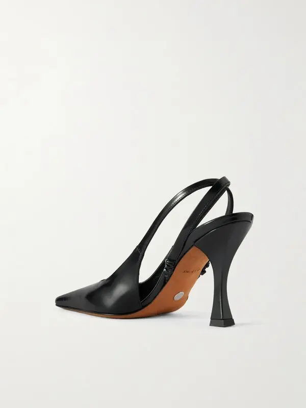 Proenza Schouler Trap Glossed-leather Slingback Pumps
