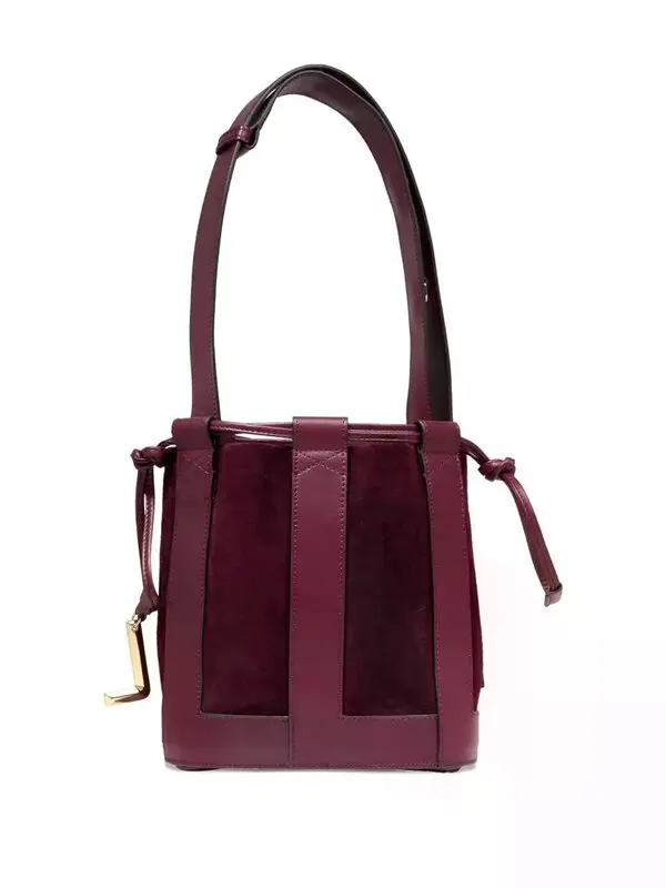 LANCEL Elles Leather-trimmed Suede Bucket Bag - Red