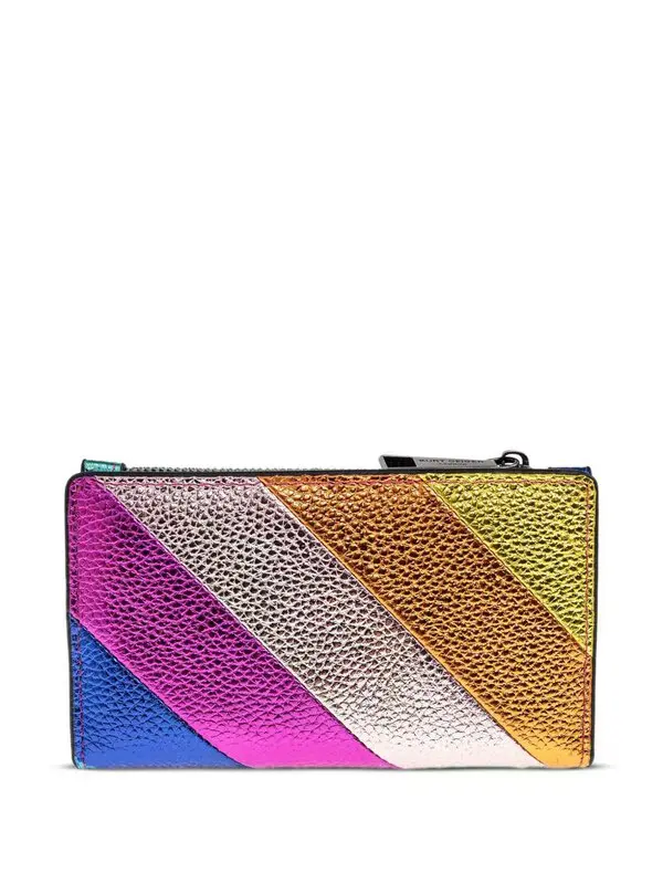 Kurt Geiger Kensington Diagonal-stripe Metallic Bifold Wallet - Blue
