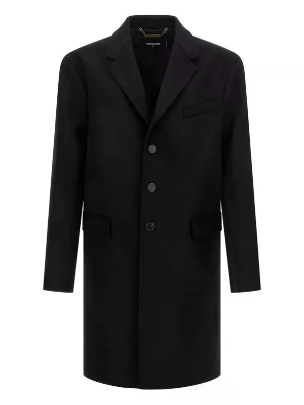 Dsquared2 Button-fastening Wool Coat - Black