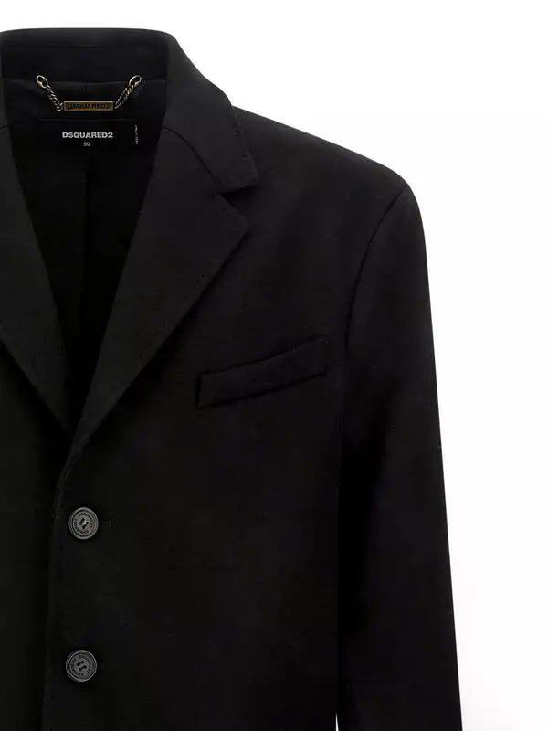 Dsquared2 Button-fastening Wool Coat - Black