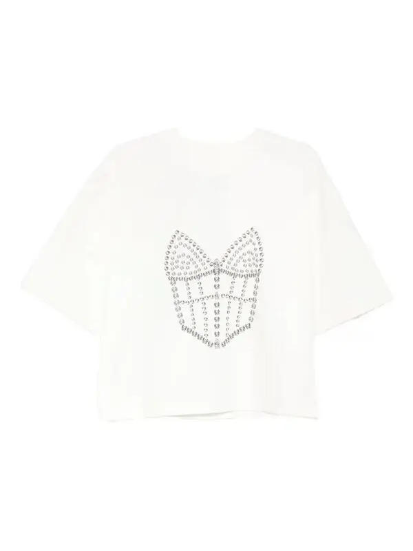 HAMZA La Perle Embellished T-shirt - White