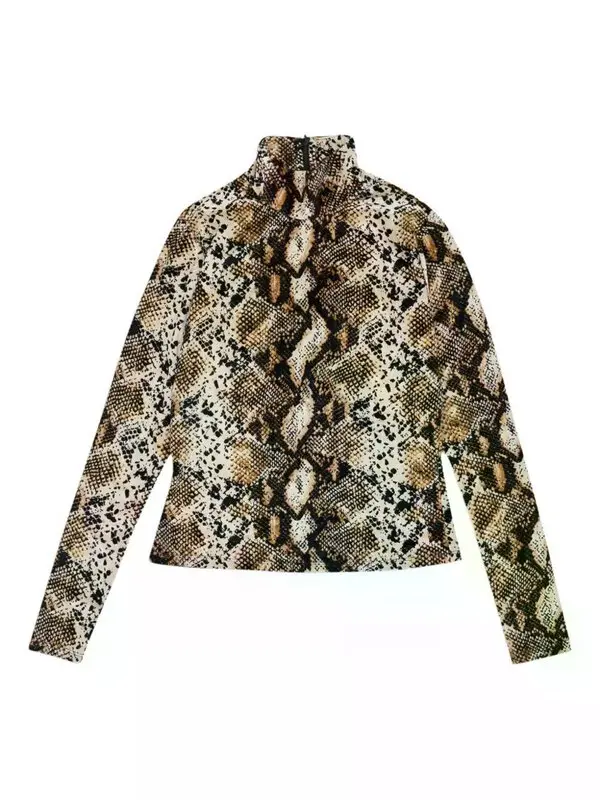 Callipygian Snake-print Turtleneck Sweater