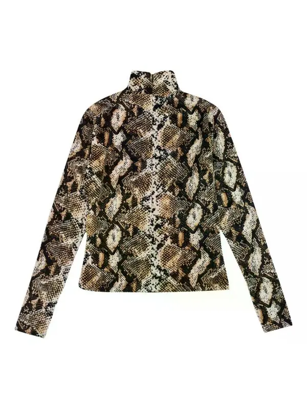 Callipygian Snake-print Turtleneck Sweater
