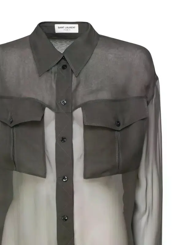 Saint Laurent Pointed-collar Flap-pocket Shirt