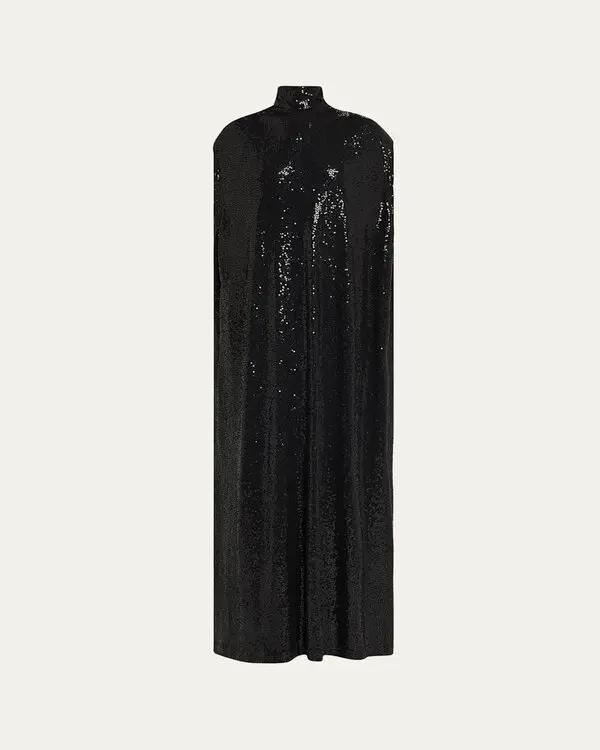 Michael Kors Cap-sleeve Sequined Gown