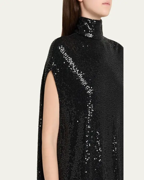Michael Kors Cap-sleeve Sequined Gown
