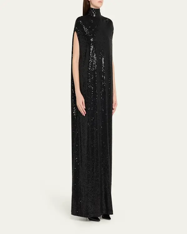 Michael Kors Cap-sleeve Sequined Gown