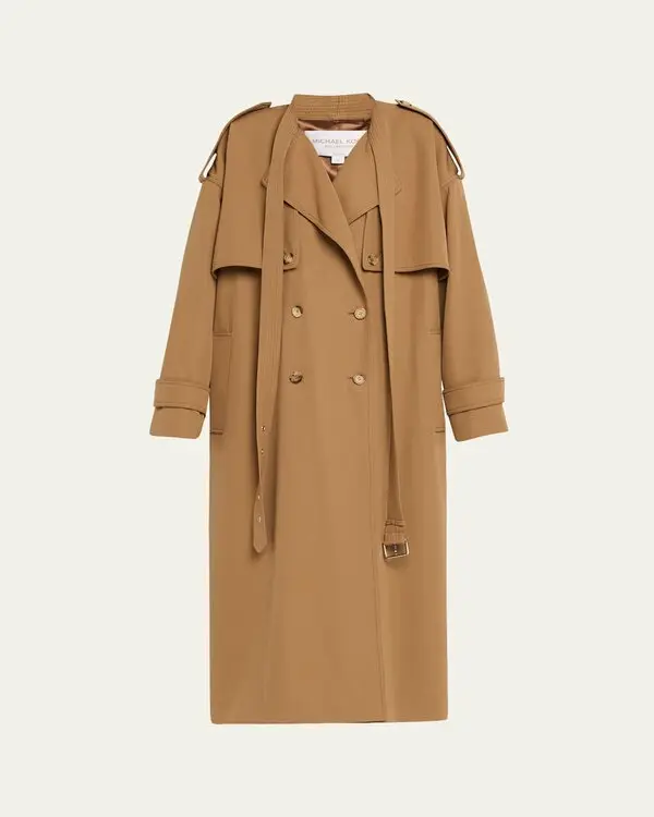 michael kors - Belted Neck Double-Breasted Trench Coat