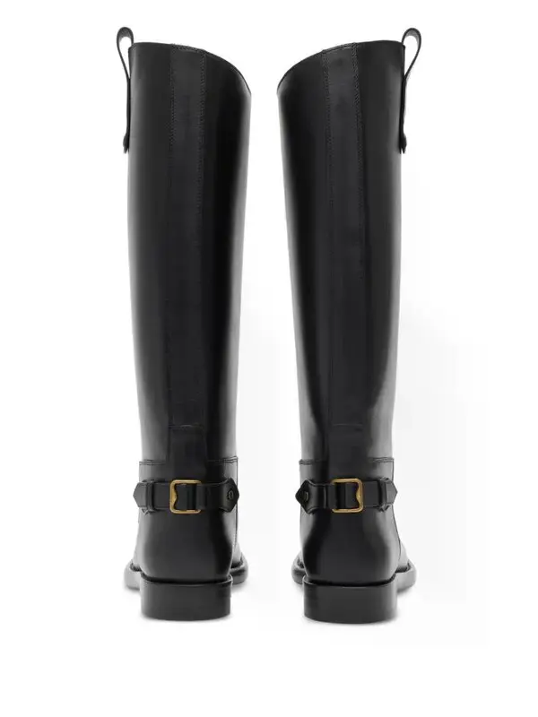 Burberry Cavalier Leather Knee-high Boots - Black