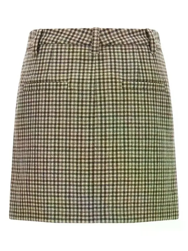 Brunello Cucinelli Pleated Checked Mini Skirt