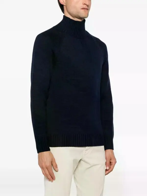 Eleventy High-neck Long-sleeve Sweater - Blue