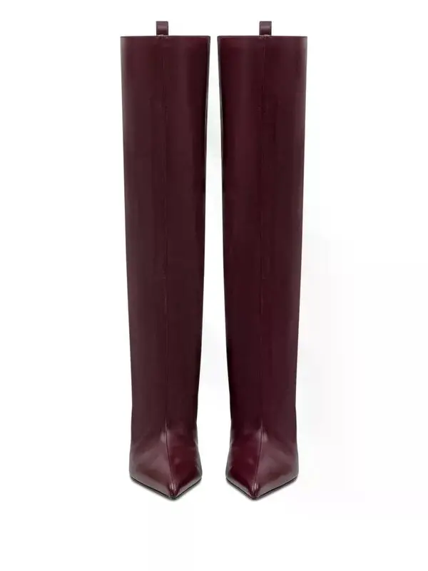 Attico 65mm Pointed-toe Leather Boots - Red