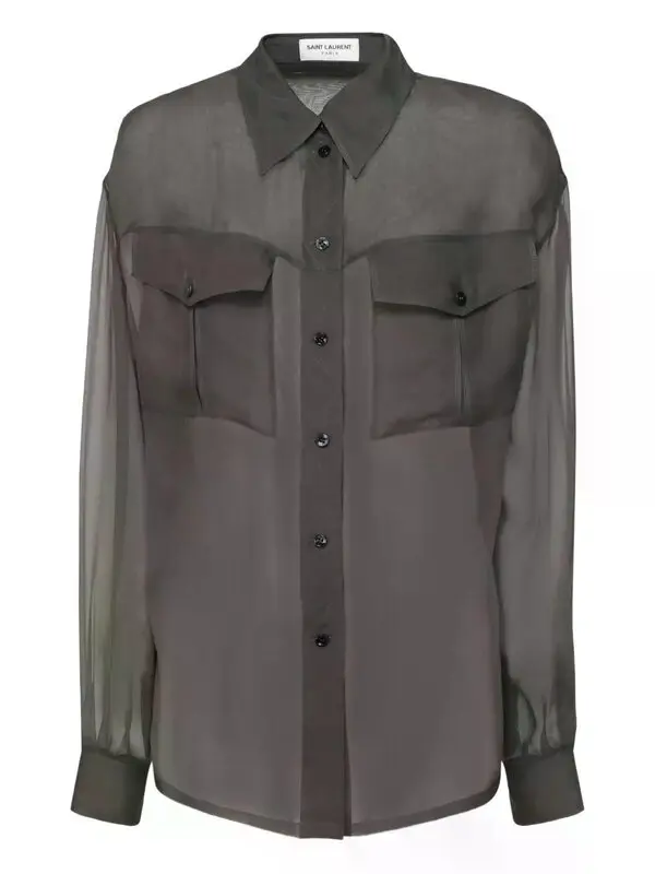 Saint Laurent Pointed-collar Flap-pocket Shirt