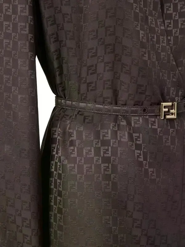 Fendi Ff Jacquard Belted Dress