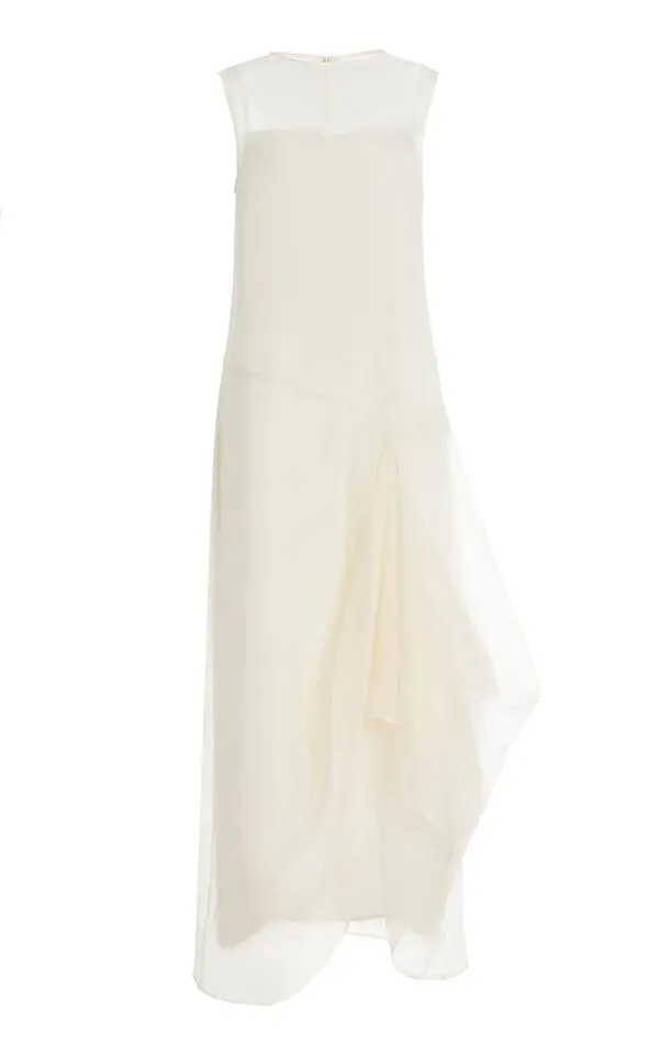 Staud Viola Silk Midi Dress - Ivory