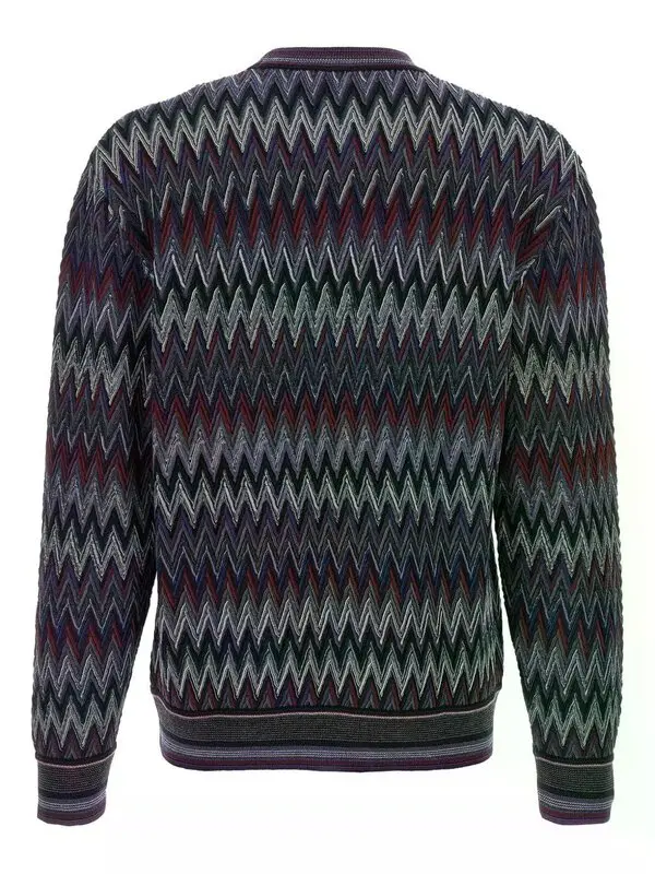 Missoni Zigzag-pattern Crew-neck Sweater - Blue