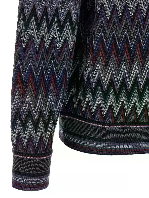 Missoni Zigzag-pattern Crew-neck Sweater - Blue