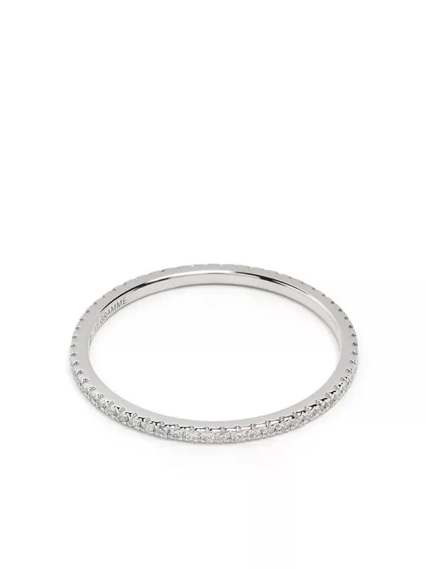 Le Gramme 18kt White Gold Diamond Pavé Ring - Silver