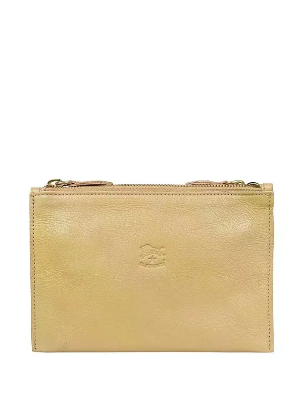 Il Bisonte Leather Double-zip Clutch