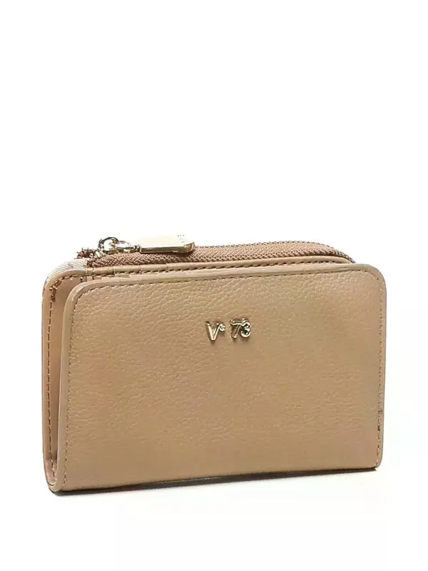 V°73 Zip-closure Logo Wallet - Neutrals