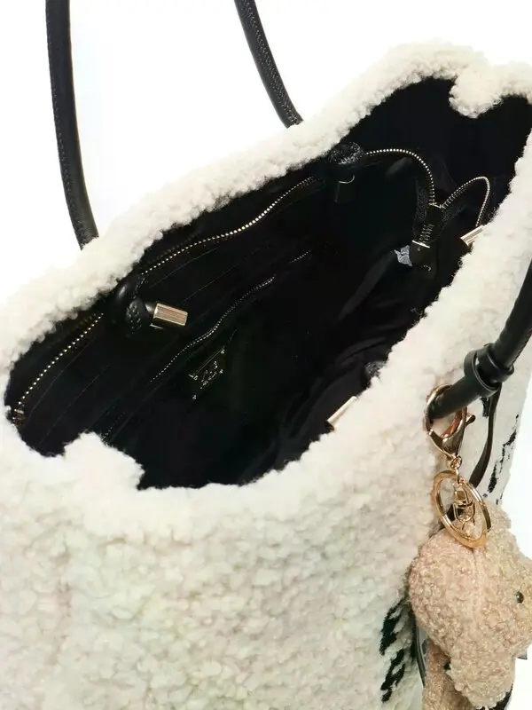 V°73 Teddy-embellished Shearling Tote