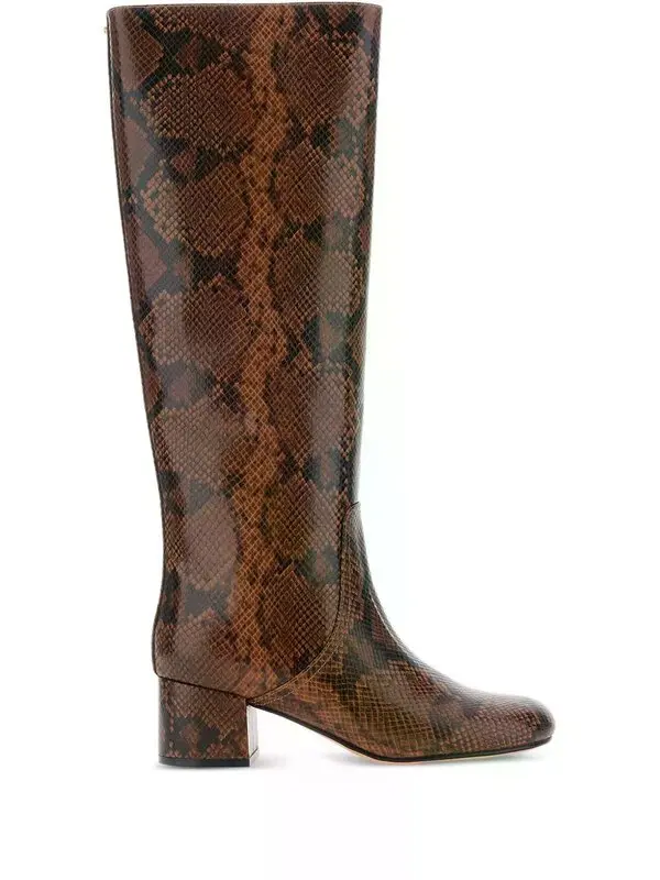 TWINSET 50mm Snake-print Block-heel Boots