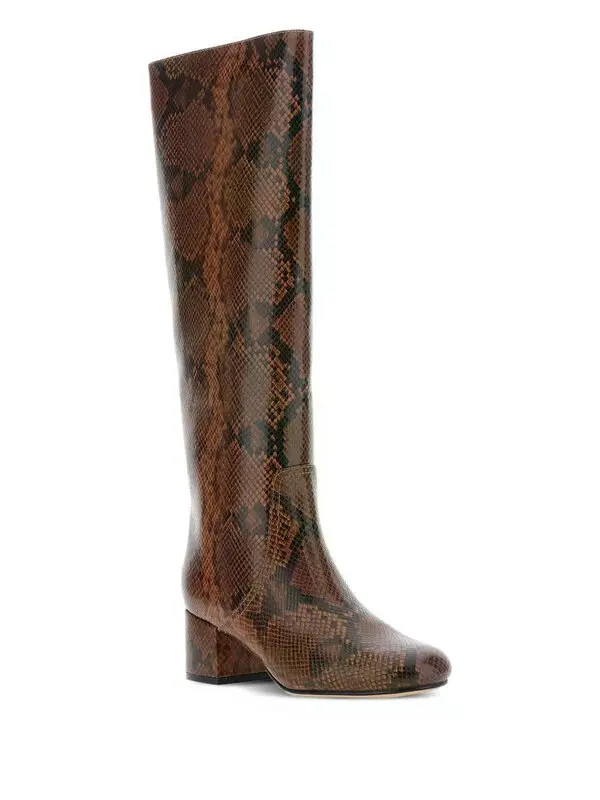 TWINSET 50mm Snake-print Block-heel Boots