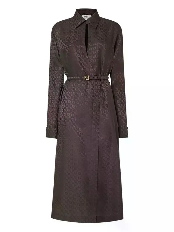 Fendi Ff Jacquard Belted Dress