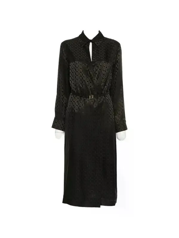 Fendi Ff Jacquard Belted Dress