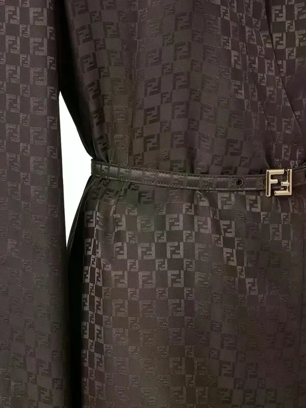 Fendi Ff Jacquard Belted Dress