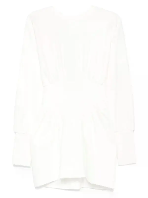 HAMZA Long-sleeve Fitted Dress - White