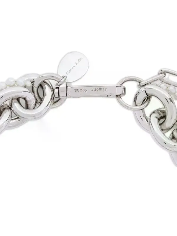 Simone Rocha Chain Pearl Choker Necklace