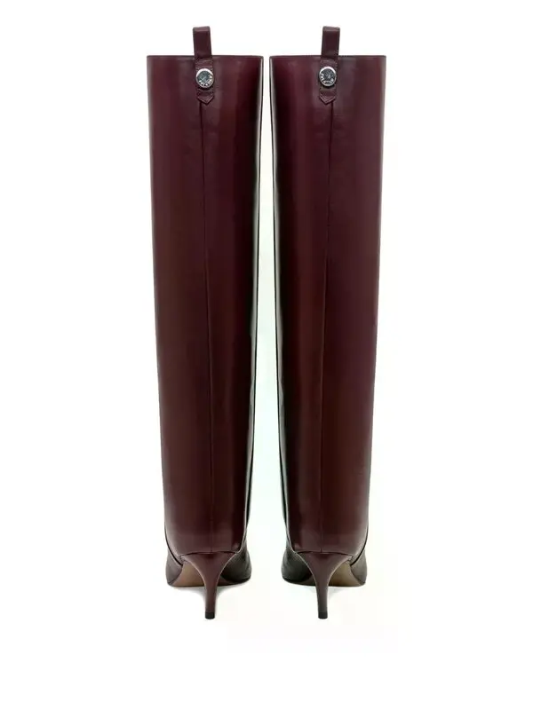 Attico 65mm Leather Pointed-toe Boots - Red