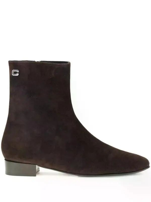 CAREL Zip-detail Suede Ankle Boots - Brown