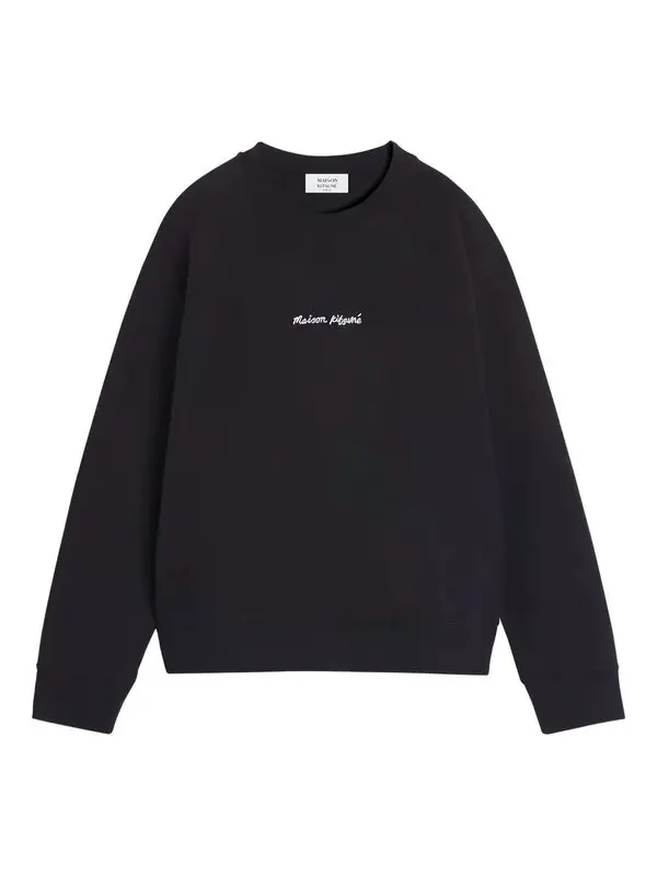 Maison Kitsuné Embroidered Raglan Sweatshirt - Black