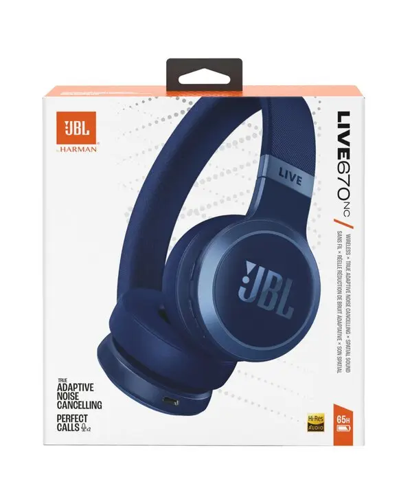 JBL Live 670nc Bluetooth On Ear Headphones - Blue