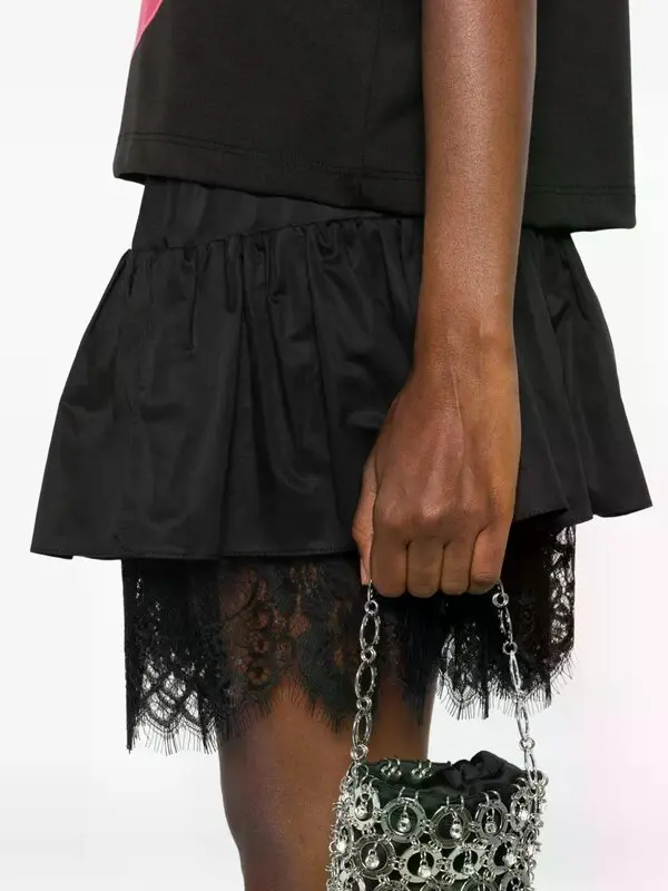 HAMZA Ruffled Lace-trimmed A-line Skirt