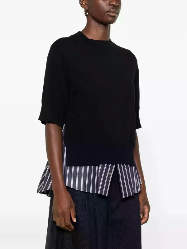Sacai Layered Striped Knit Top