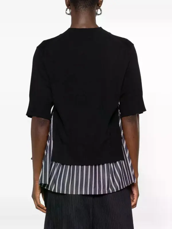 Sacai Layered Striped Knit Top