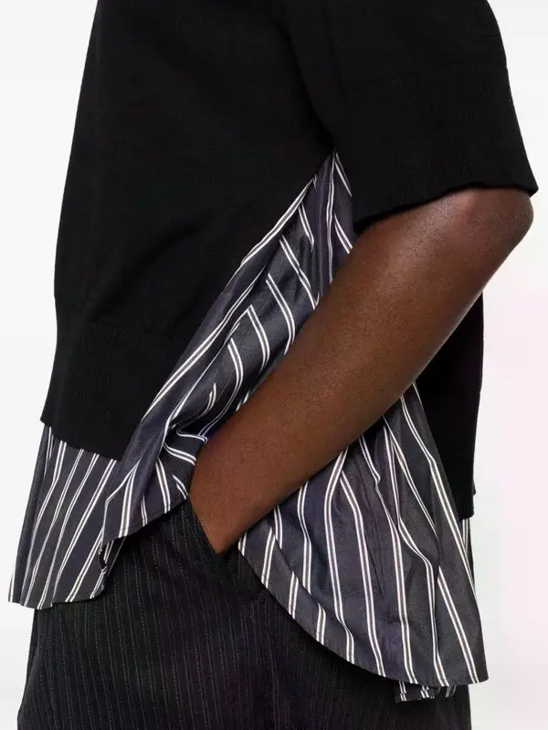 Sacai Layered Striped Knit Top