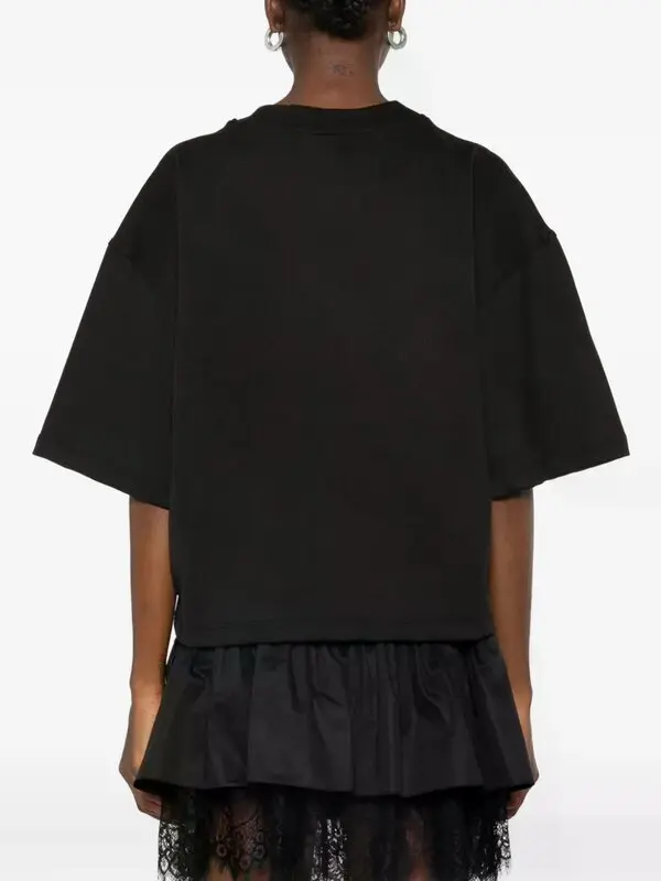 HAMZA Rose-embellished T-shirt - Black