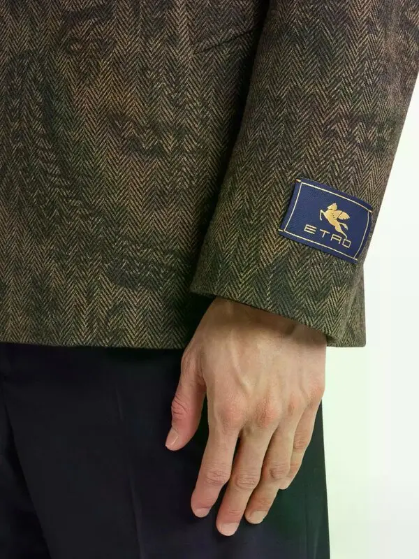 Etro Paisley Herringbone Pea Coat